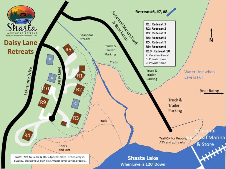 Shasta Lake Maps - Multiple Versions - Ramps, Marinas, Rentals