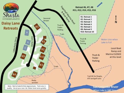 Shasta Lake Map - Multiple Versions - Ramps, Marinas, Rentals