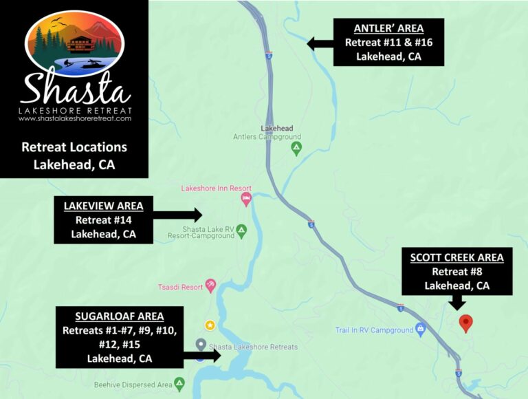 Shasta Lake Map - Multiple Versions - Ramps, Marinas, Rentals
