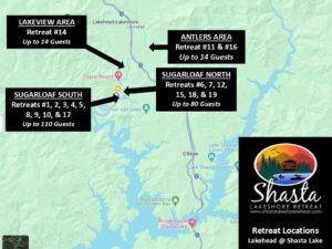 Shasta Lake Map Near Our Homes | Shasta Lake Cabins
