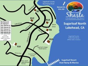 Shasta Lake Map Near Our Homes | Shasta Lake Cabins